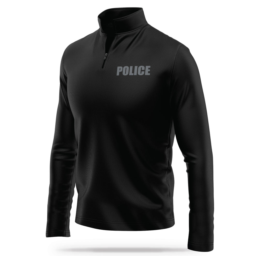 Police Performance Quarter Zip Jacket [BLK/GRY] | 13 Fifty Apparel