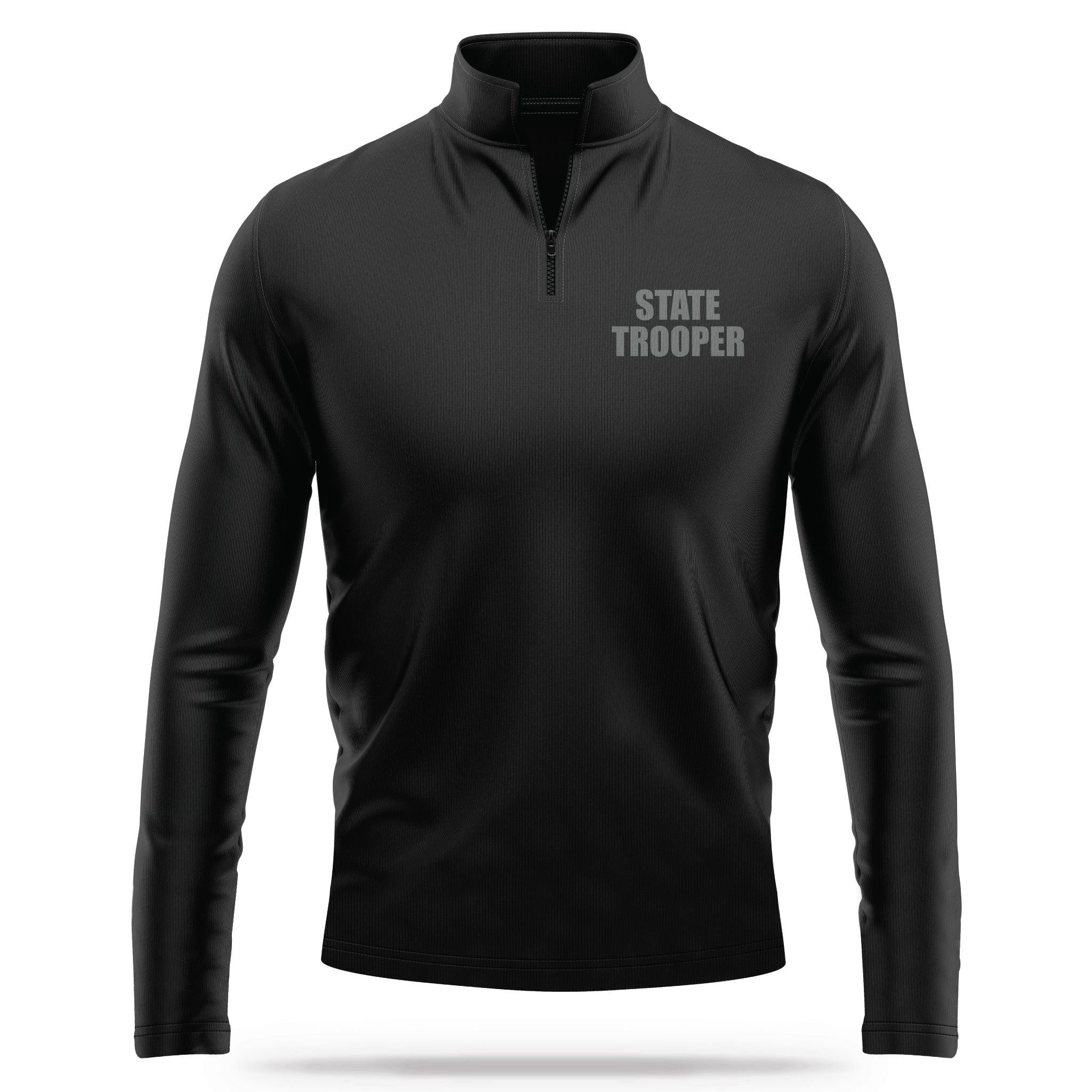 State Trooper Performance Quarter Zip Jacket [BLK/GRY] | 13 Fifty Apparel